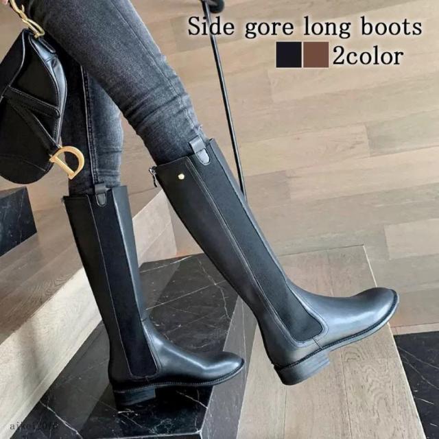 ロングブーツ レディース 革 歩きやすい 美脚 レザー ローヒール 茶色 長靴 おしゃれ 軽い 幅広 冬 秋 カジュアル 冬靴 軽量 50代 可愛い ブランド 3e 4e お洒落