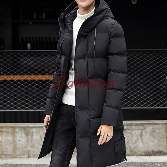 秋冬　ロングダウンコート メンズ ダウンコート フード付き ロング メンズ ダウンジャケット ロングコート アウター 中綿コート