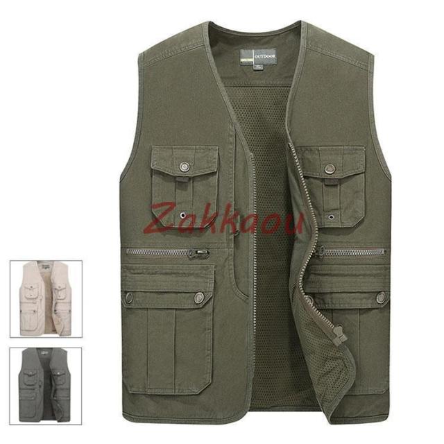 アウトドアベスト メンズ 多機能ベスト 作業服 お釣り 撮影 登山旅行 登山 春 夏 カジュアル カメラマン マウンテンベスト