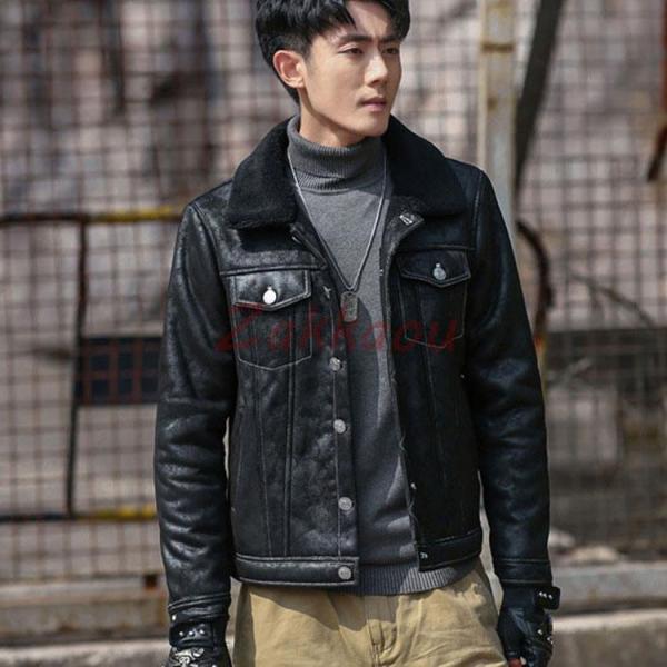 秋冬　革ジャン　メンズ　レザージャケット　裏起毛　アウター ビンテージ メンズジャケット　バイクジャケット　ライダースジャケット　メンズ革ジャン お兄系
