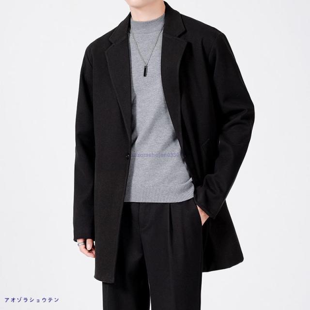 チェスターコート メンズ コート ミドル丈 カジュアル きれいめ 無地 シンプル 定番 紳士 アウター 秋 冬 20代 30代 40代 50代 60代