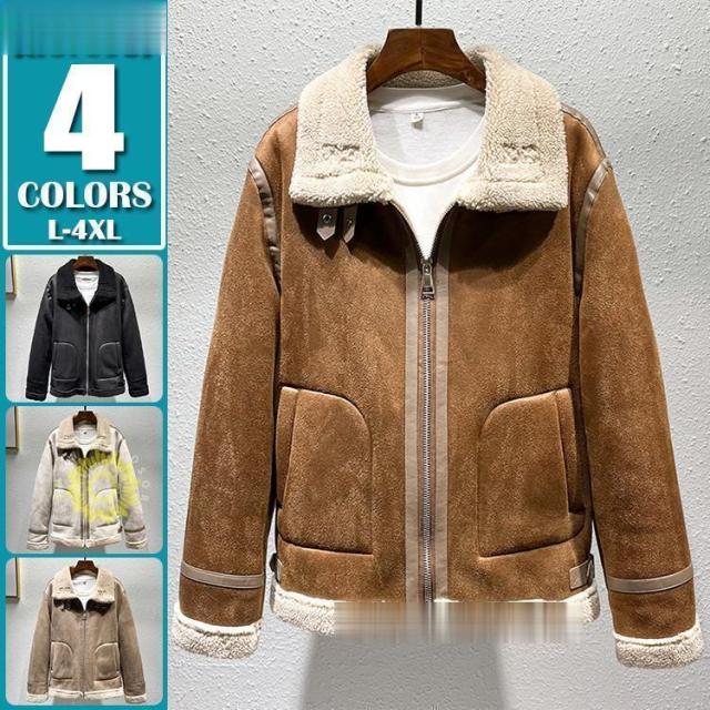 ムートンコート メンズ ジャケット 秋冬 ブルゾン ボアジャケット 裏ボア メンズファッション 暖かい 防寒 冬物 アウター カジュアル