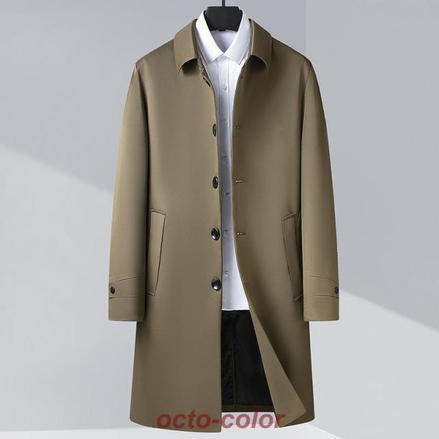 ステンカラーコート ビジネスコート メンズ ロング丈 通勤 カジュアル お兄系 春秋 定番 ビジカジ 防風 上質 紳士 スタイリッシュ アウター コート