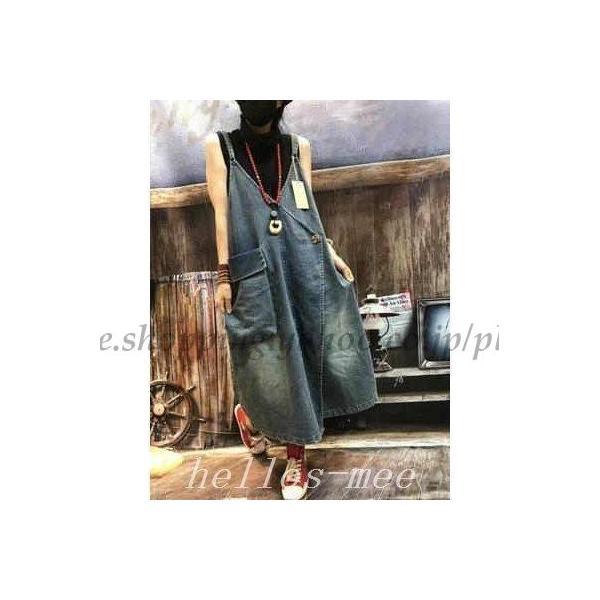 レディース春夏デニムジャンバースカートオーバーオールキャミワンピースストレッチポケット付き大きいサイズ新作おしゃれ