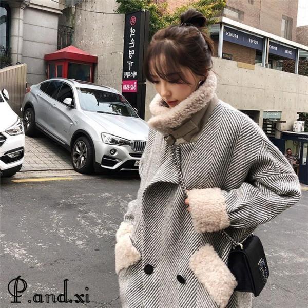 フェイクファー コート レディース フェイクミンク毛 チェック柄 らしゃ アウター マント 長袖洋服の襟 おしゃれ 防寒 着痩せ 冬服 秋冬物 厚手 暖かい