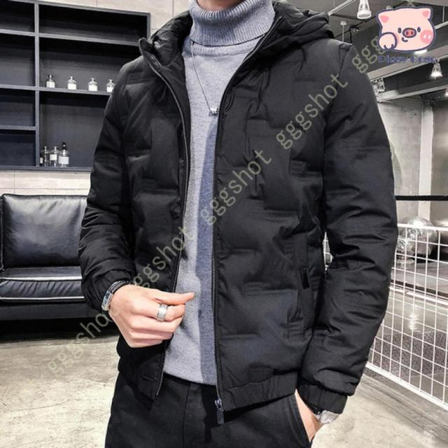 ウルトラ ライトダウン フード付き ジャケット メンズ アウター コート 中綿 コンパクト ダウンジャケット 上着 ダウンコート シンプル 無地 黒 軽量 撥水