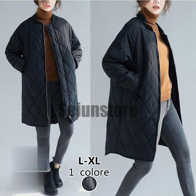 キルティングコート 中綿コート アウター ジャケット ロング丈コート 秋冬 長袖コート 防寒コート ゆったり 大きいサイズ カジュアル お出かけ 着回し 30代40代