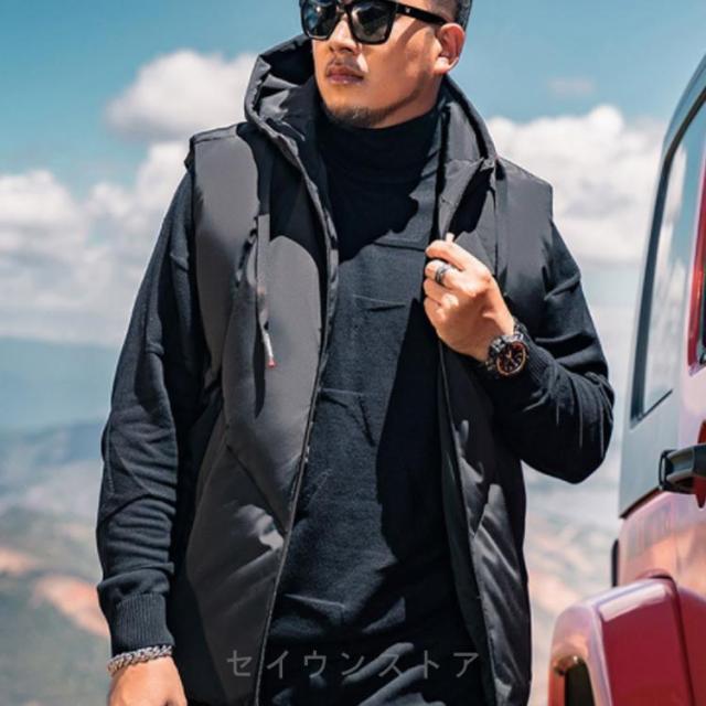 ダウンベスト メンズ フード付き 　ライト トレンド 軽量 カップル　中綿　ダウンコート ジップ ジャンパー 秋冬 男女兼用 ダウンジャケット