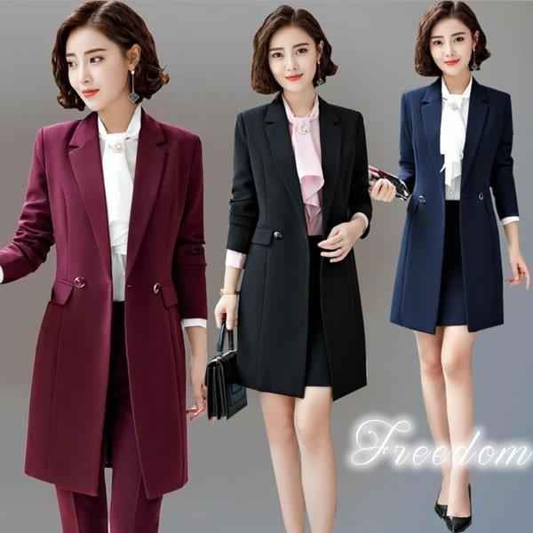 大きいサイズ スーツ 卒業式 パンツスタイルorスカートスタイルの2点セット！ロング丈ジャケットの優雅スタイルレディーススーツ 2L 3L 4L 5L サイズ セール