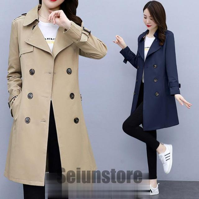 【爆買】トレンチコート スプリングコート ロング丈 レディース スレンダーライン 細身 トップス 入学式 卒業式 通勤 通学