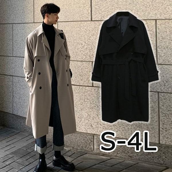 トレンチコート メンズ スプリングコート 春コート トレンチ コート ロング丈 大きいサイズ 4L 春 秋 アウター カジュアル ビジネス 通勤