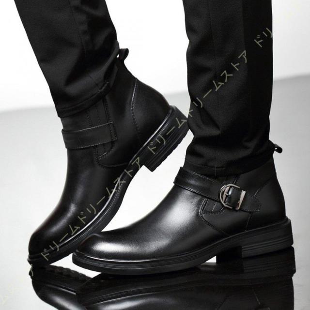 エンジニアブーツ メンズ 本革調 ショートブーツ レザー調 ワークブーツ 幅広 革靴 アウトドアブーツ マウンテン バイク用 おしゃれ かっこいい