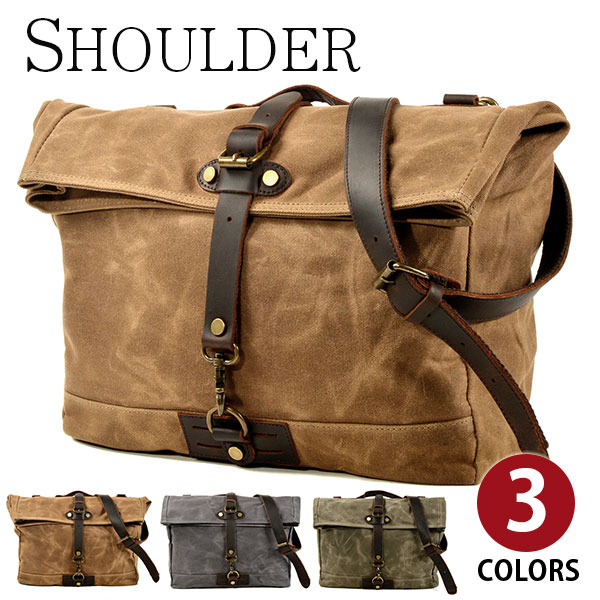【爆買】 ショルダーバッグ  メッセンジャーバッグ 大容量 上質防水キャンバス 帆布 ズック オイルレザー付き メンズ 男性用 斜め掛け ipad収納 高校生 大学生 通学 通勤鞄 自転車かばん A4書類収納 14インチPC 3色選 父の日ギフトwz