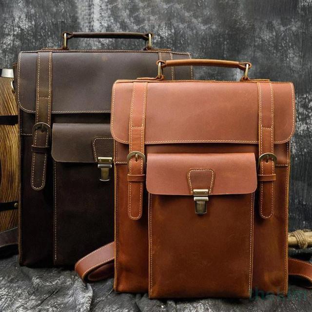 【爆買】☆新品☆ 本革 ビジネスリュック 牛革 デイバッグ メンズバッグ ビジネスバッグ おしゃれ 職人手作り大容量 旅行 通勤 出張 ブラック