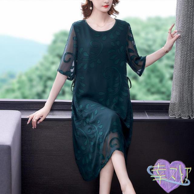 パーティードレス ワンピース 30代 40代 50代 結婚式 同窓会 お呼ばれ 袖あり 親族 フォーマルレディース服装 ミモレ丈 女性 大きいサイズ