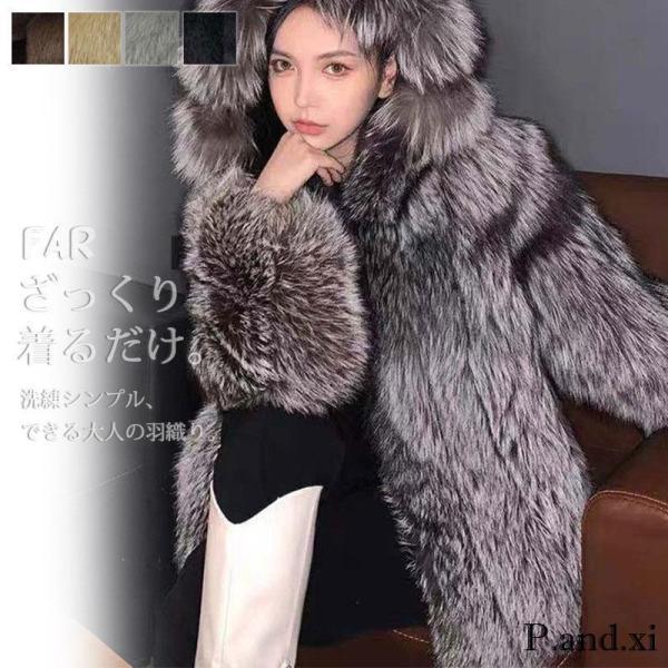 フェイクファーコート レデイース ボアコート フード付き ファーコート ブルゾン 毛皮コート アウター モコモコ モッズコート ビッグシルエット