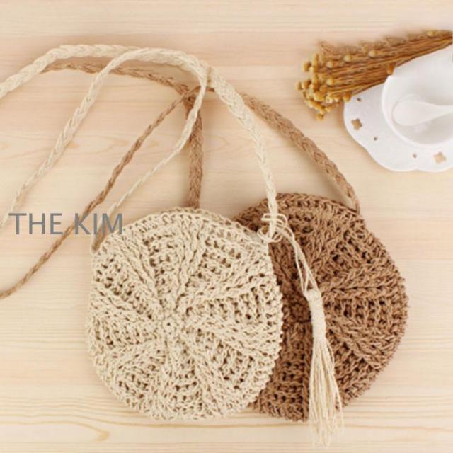 かごバッグ レディース トートバッグ 麦わらバッグ ピクニック 海 ビーチ サークルハンドル 夏バッグ 麦わらバッグ 軽量 かわいい 草編みバッグ　オシャレ