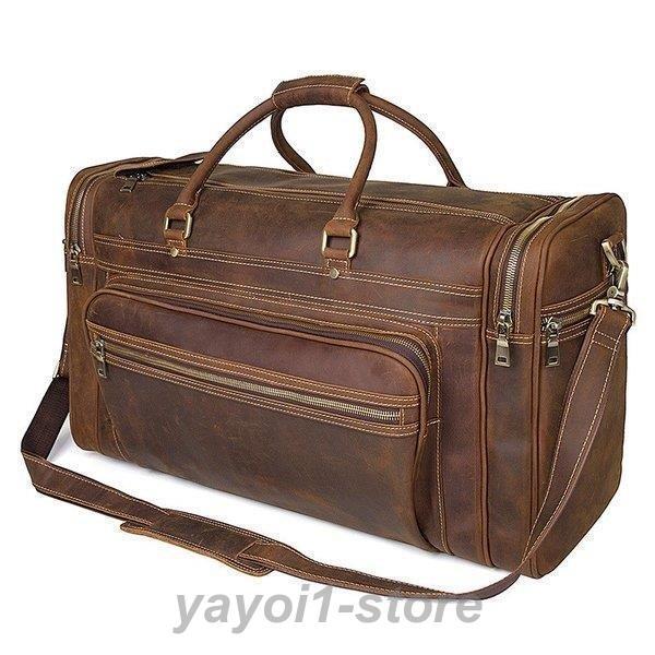 本革 本革 バッグ 収納豊富 旅行鞄 メンズ 牛革 旅行鞄 2way レザー トラベルバッグ 手提げバッグ ショルダーバッグ 60cm 3泊 旅行 出張 帰省