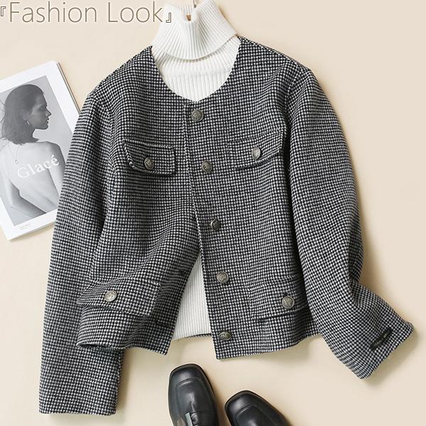 ジャケット ノーカラージャケット コート アウター ウール レディース ショート丈 卒業式 服 母 入学式 七五三 大人