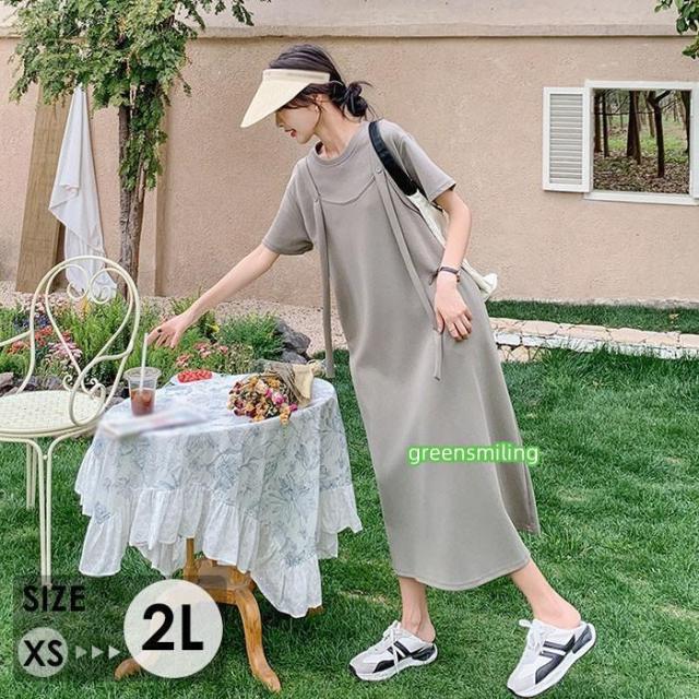 tシャツワンピース 大人可愛い 夏ワンピース 夏 小柄 サマー ワンピ レディース ワンピース 半袖 ロング丈