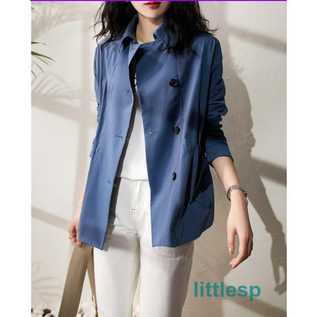 ハーフコート　トレンチコート　ダブルボタン　長袖　ビジネス　スプリングコート　 ほっそり効果大通勤通学女子会20代30代40代50代60代