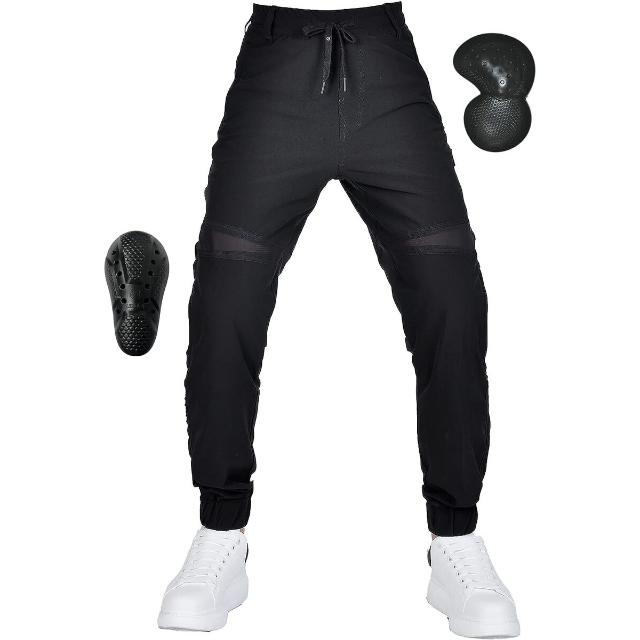 【爆買】バイク用パンツ 夏用 メッシュパンツ メンズ ジョガーパンツ 夏 ライディングパンツ プロテクター ライダースパンツ リブ裾 軽量 バイクズボン 通気性優れ