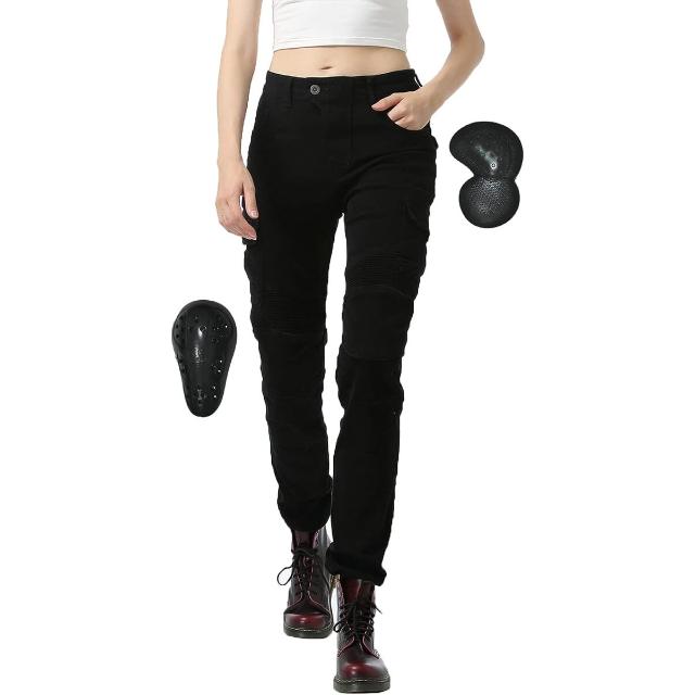 バイクパンツ レディース ライディングパンツ プロテクター付き ライダースパンツ ストレッチ 耐磨 バイクズボン 伸縮性に優れ