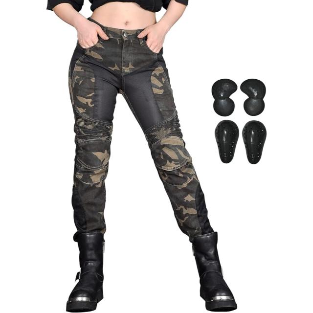 バイク用パンツ 夏 レディース用 メッシュパンツ ライディングパンツ 夏用 ライダースパンツ 通気 バイクズボン プロテクター付き