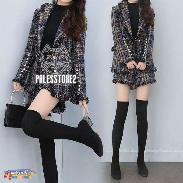 セットアップ レディース 冬 カジュアル ツイード ツィード フリンジ スーツ パンツスーツ ジャケット パンツ ショートパンツ 大きいサイズ