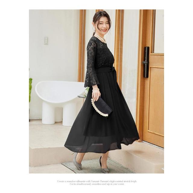 パーティードレス レディース 春 夏 春夏 黒 結婚式 ドレス ワンピース