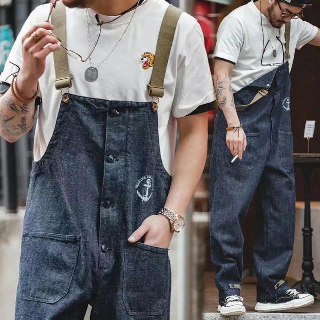 オーバーオール メンズ デニム 夏 秋 オールシーズン サロペット 大きいサイズ つなぎ ジーンズパンツ ゆったり ロング ワイドパンツ 男女兼用 S-5XL 作業 カッコイイ おしゃれ