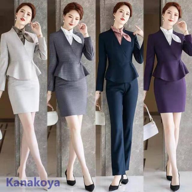 スーツセット レディース パンツセット スカートセット 20代30代40代 事務服 フォーマル 細身シルエット 制服OL ビジネス 入学式 卒業式 通勤