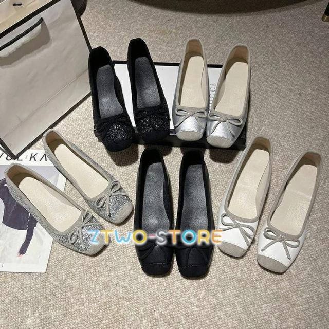 パンプス スクエアトゥ レディース 歩きやすい フラットパンプス 痛くない ラメパンプス フラットサンダル 歩きやすい 太ヒール ヒール3CM 美脚 ダンス靴 通勤