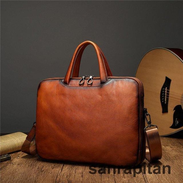 【爆買】本革 メンズバッグ ブリーフケース ビジネスバッグ 牛革 レザー トートバッグ 手作り 通勤 出張 鞄 ARBB-1633