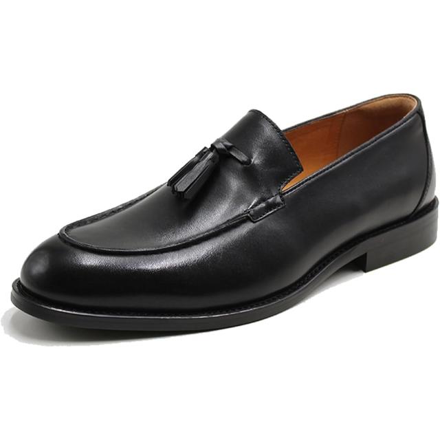 メンズ ローファー タッセル 本革 ビジネスシューズ スリッポン 歩きやすい カジュアル 通勤 革靴 紳士靴 3E　ブラック