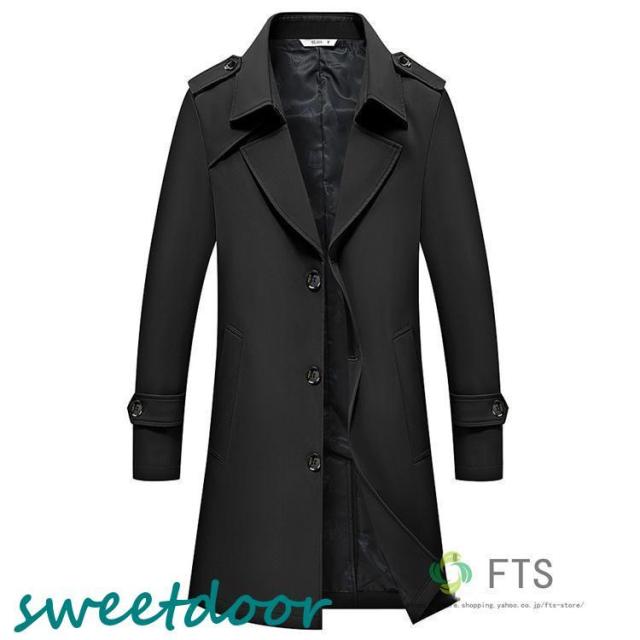 トレンチコート メンズ シングル ビジネスコート スプリングコート 春
