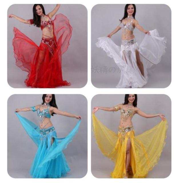 ダンス衣装 ベリーダンス衣装トップス ロングスカート ブラ 5点上下セット コスプレ 社交ダンス 演出服 レディース 舞台 レッスン着 アラビアン全店二点送料無料