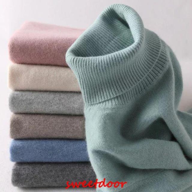 セーター ニット メンズ 長袖 タートルネック プルオーバー 無地 厚手 ウール混 カシミアタッチ　防寒 あったか 暖かい おしゃれ 秋服 冬服 新作