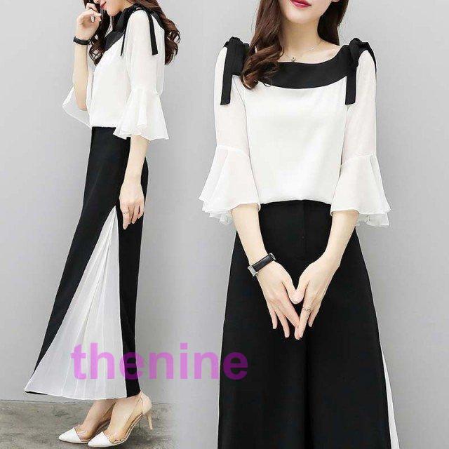 かっこいい パンツドレス セットアップ レディース パーティードレス パンツ 結婚式 お呼ばれドレス 大きいサイズ 袖あり 七分袖 長袖 白 黒 おしゃれ