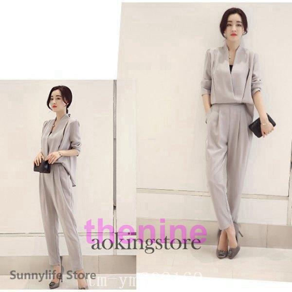 かっこいいパンツドレス袖ありセットアップパーティードレス結婚式お呼ばれドレス服装20代30代40代大きいサイズ長袖黒赤