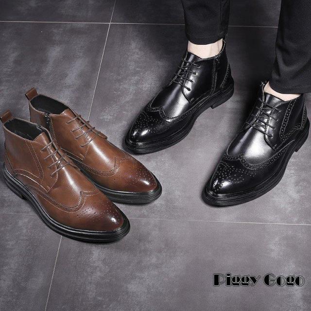 ブローグシューズ メンズ ビジネスシューズ ウイングチップ 革靴 イギリス風 スリッポン カジュアル 紳士靴 ハイカット カジュアル 裏起毛 春 秋
