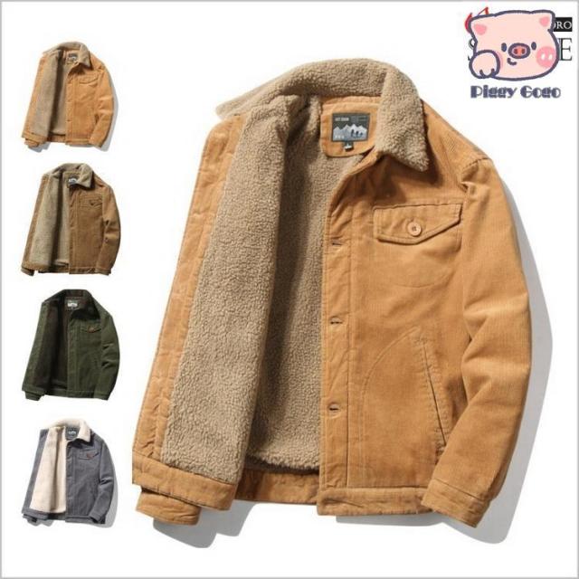 ボアジャケット ブルゾン コールテンジャケット メンズ 秋 アウター 保温 コート カジュアル 裏ボア ポケット付き 防寒服