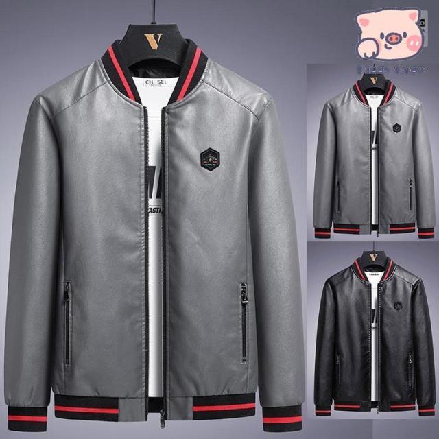 レザージャケット メンズ ジャケット 革ジャン ロゴ 裏ボア 裏起毛 防寒 暖か 2023 冬物 新作