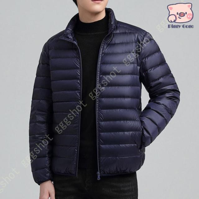ダウンジャケット メンズ 冬 超軽量 立ち襟 中綿ジャケット 中綿コート 防寒 撥水 防風 カジュアル 秋 冬 無地 スリム おしゃれ かっこいい アウトドア 通勤