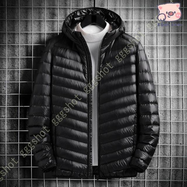 ダウンジャケット メンズ コート ダウンコート アウター ビジネス 紳士 秋 冬 防寒 保温 通気 軽量 フード付き 中綿ジャケット ライトダウン 真冬対応