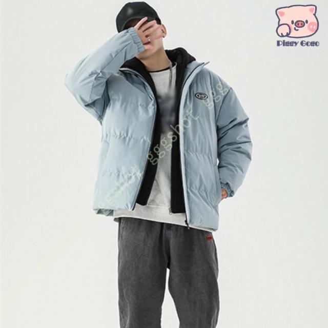 ジャケット メンズ ダウンジャケット ショート丈 中綿コート ジャンパー アウター 暖かい 立ち襟 ポケット付き ふわふわ フード 防風 防寒着 厚手 秋冬 冬