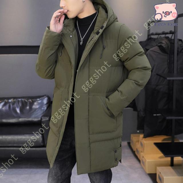 ダウンコート メンズ ロングコート キルティング フード付き 中綿 無地 防風 防寒 撥水 暖かい ボリューム ビジネス カジュアル 通勤 通学 おしゃれ 秋冬 冬服