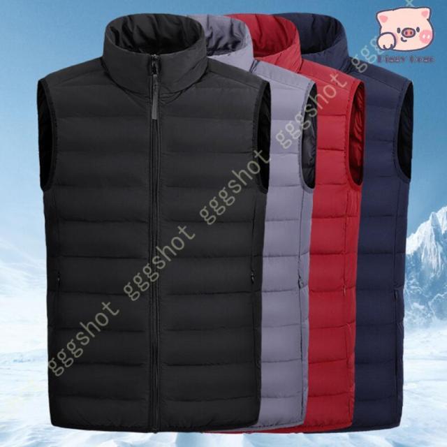 ダウンベスト メンズ 前開き 中綿ベスト インナーベスト 軽い 暖かい 防寒 軽量ダウン 暖かい ダウン ベスト コートイン アウター カジュアル 無地 重ね着