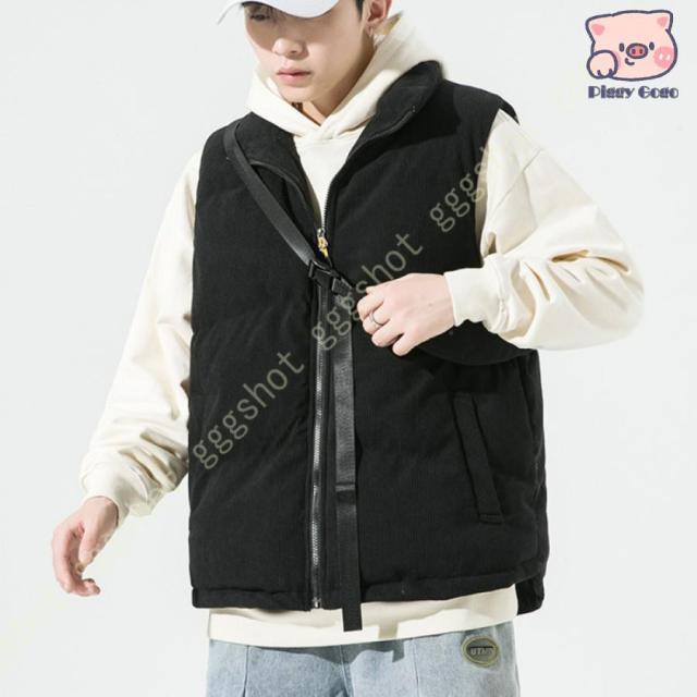 メンズ 中綿ベスト ダウンコットン ベスト 秋冬春 厚手 防寒対策 暖か 軽量 ベスト トップス チョッキ 中綿 ノースリーブ インナーダウン 男性 紳士 ビジネス