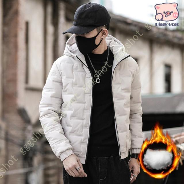 中綿ジャケット メンズ ポケット付き フード付き マンパー 防寒 ダウンコート メンズ アウター 上着 ハイネック パーカー 撥水 ブルゾン 秋冬 アウトドア
